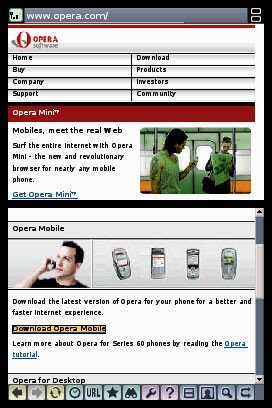 Capturas del navegador de Opera para DS
