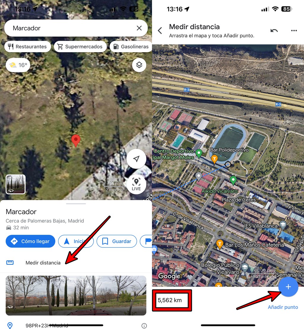Cómo medir la distancia entre dos o más puntos usando Google Maps