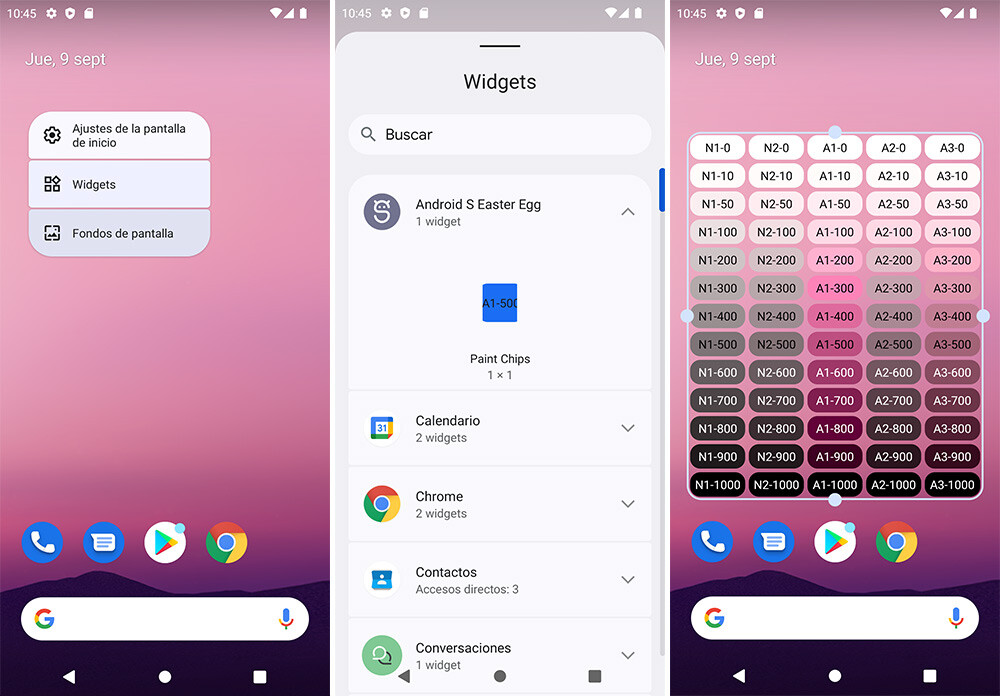 El otro Easter Egg de Android 12: un widget con la paleta de colores de Material You