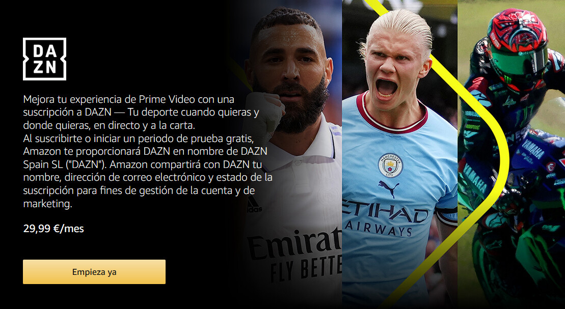 DAZN llega a Amazon Prime Video con menos ventajas de las que nos gustaría