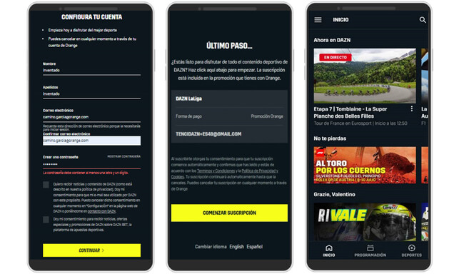 Cómo activar la cuenta de DAZN gratis para clientes de Orange