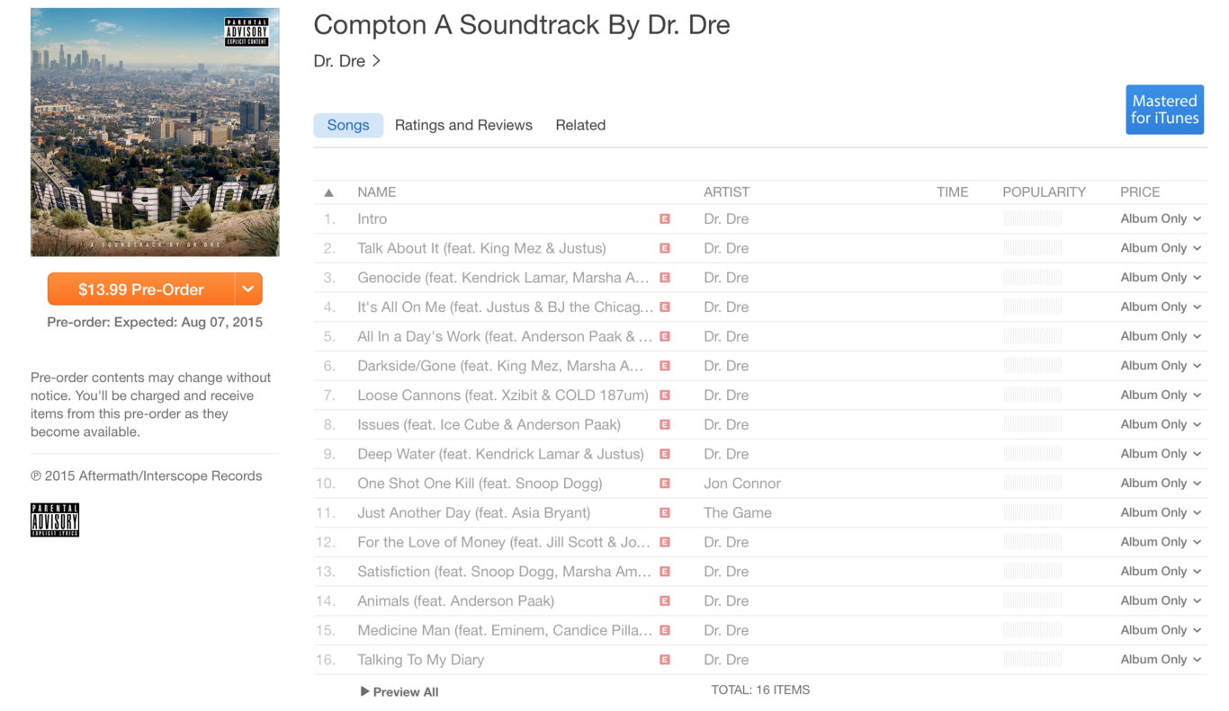 Dr. Dre anuncia Compton: A Soundtrack en exclusiva para Apple Music