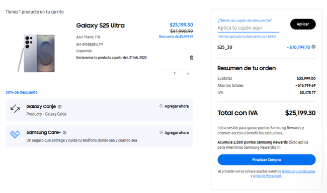 Galaxy S25 Ultra con 15,000 pesos de descuento: este cupón es la mejor ...