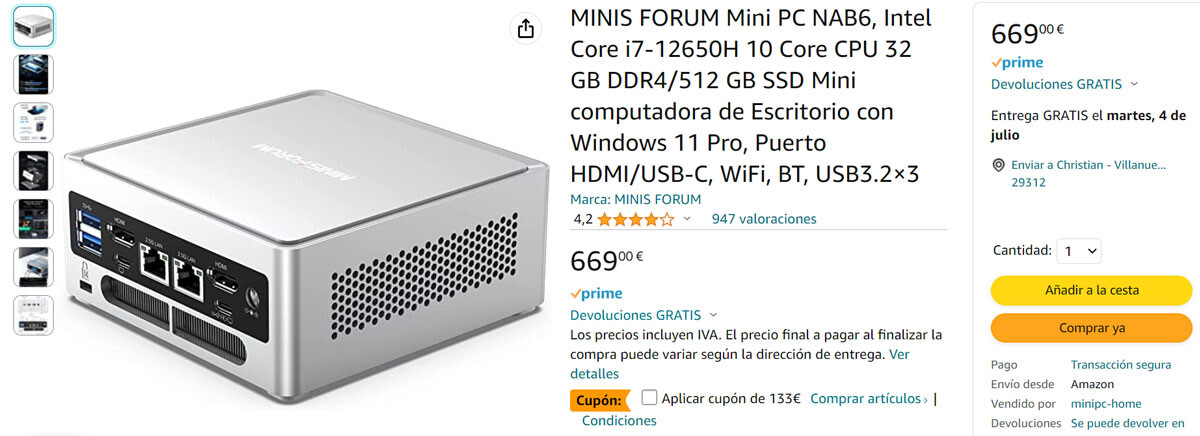 Bombazo: este potente Mini PC con i7 y 32 GB de RAM baja 133 euros con ...