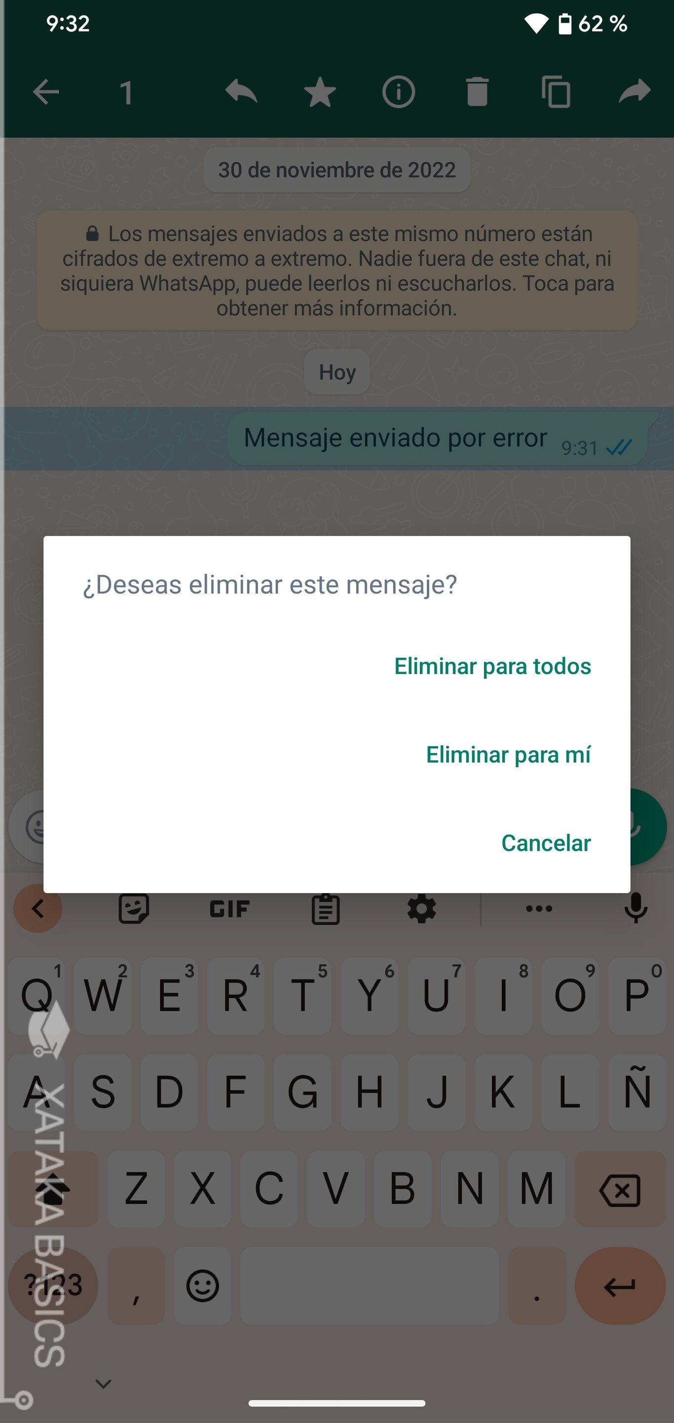 Cómo deshacer el borrar un mensaje de WhatsApp con los cinco segundos que tienes para arrepentirte