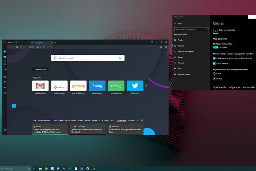 Ya puedes probar el nuevo tema oscuro de Opera integrado con Windows 10