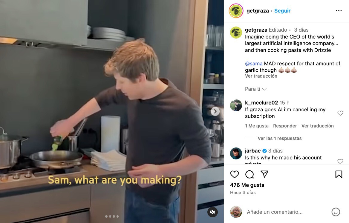 El mejor aceite de oliva del mercado terminó friendo ajos: Sam Altman ...