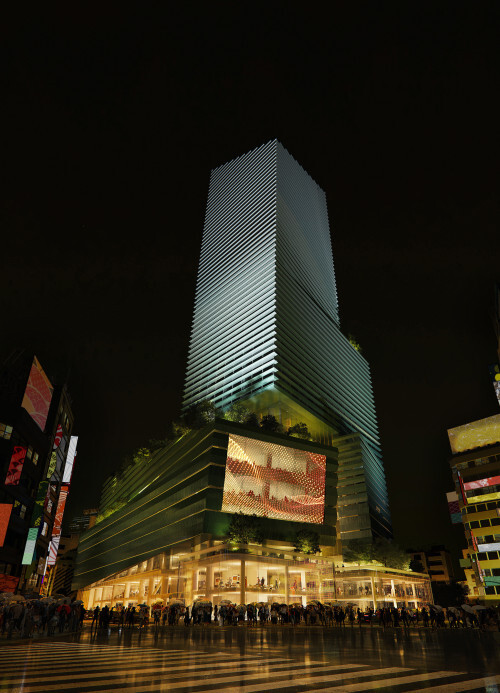 Japón tendrá un edificio de cerámica y vidrio de 164,8 metros. Así será el Shibuya Upper West