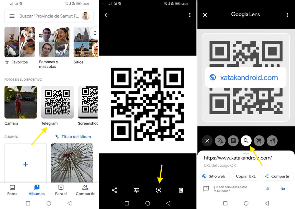 Cómo escanear un código QR de una foto o captura de pantalla con un ...