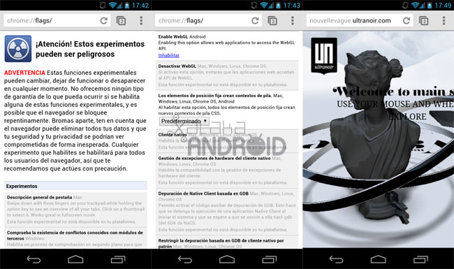Chrome Beta para Android permite activar el WebGL y más funciones ... Chrome Beta para Android permite activar el WebGL y más funciones ...