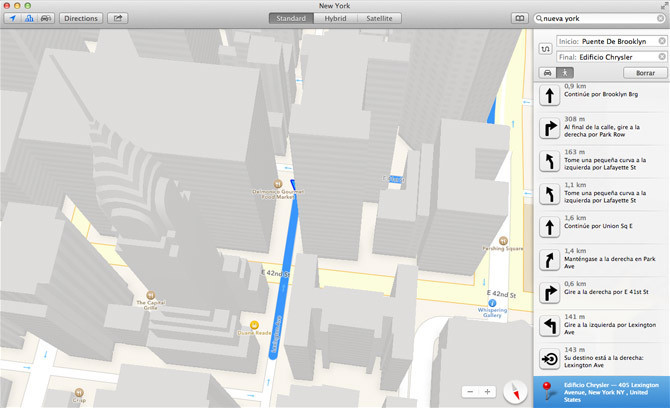 Así son los Mapas de Apple en OS X Mavericks