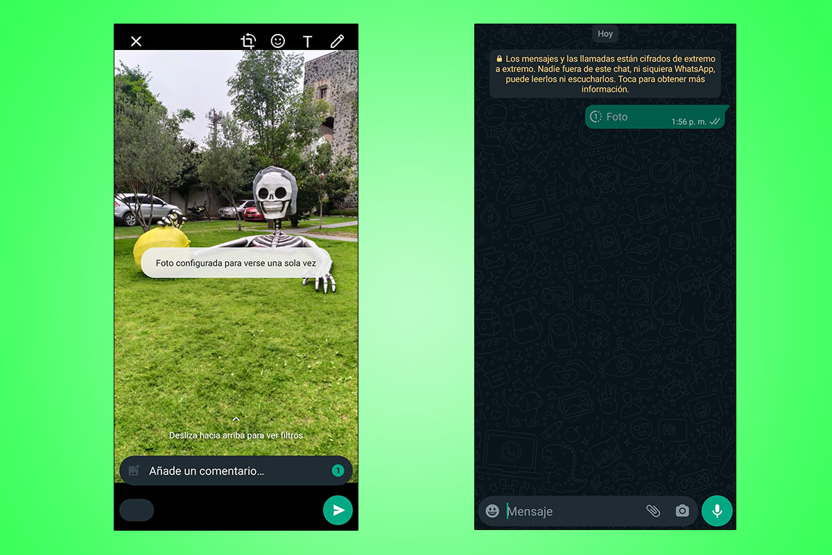 Cómo enviar una foto por WhatsApp y que solo se vea una vez
