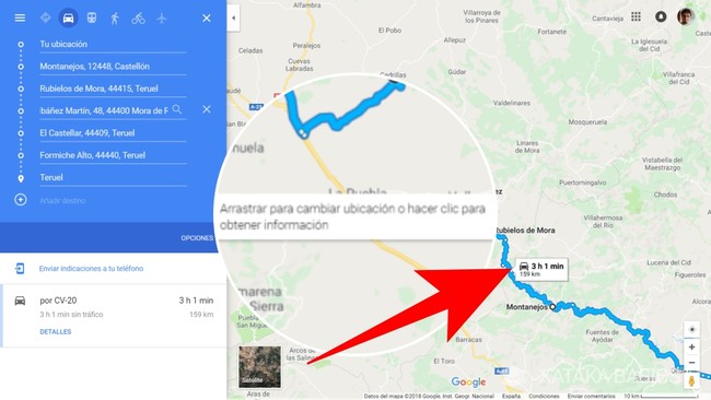 Como hacer una ruta en Google Maps con varias paradas y compartirla después