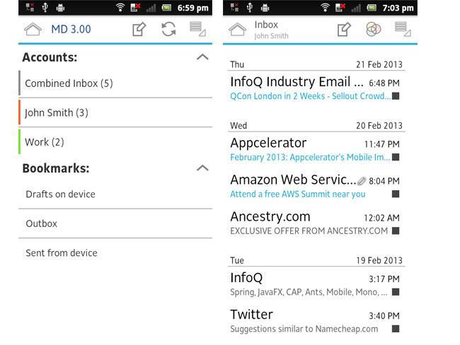 Trabajar con Android: correo electrónico
