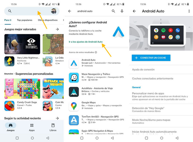 La forma más rápida de ir a los ajustes de Android Auto: desde Google Play