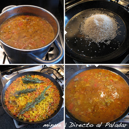 Paella de conejo. Receta