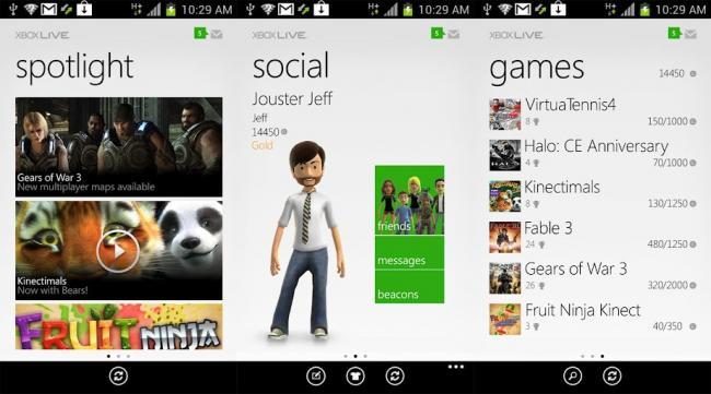 La aplicación oficial de Xbox LIVE llega a Android