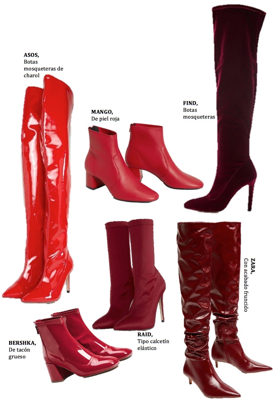 Esta temporada tus estilismos se van a complementar con unas botas rojas