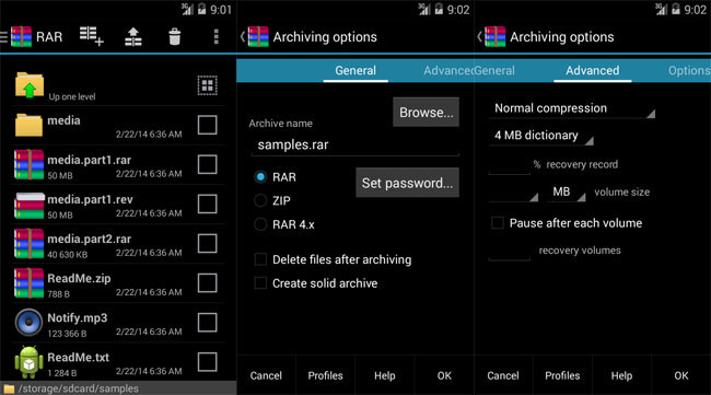 RAR para Android, la aplicación oficial de RARLAB (WinRAR)