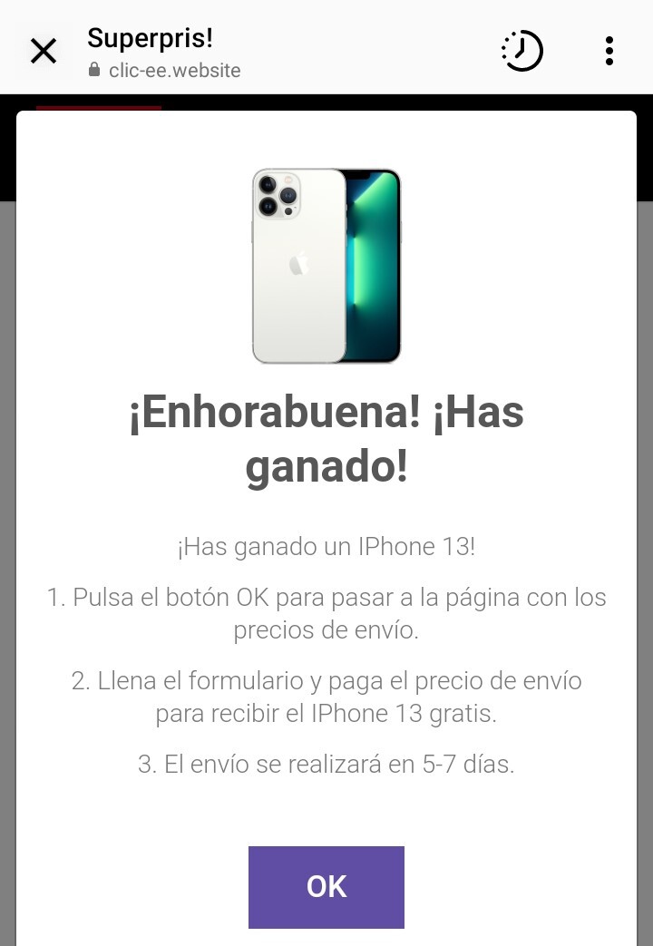 "Enhorabuena, has ganado un iPhone 13": el bombardeo en Instagram es ...
