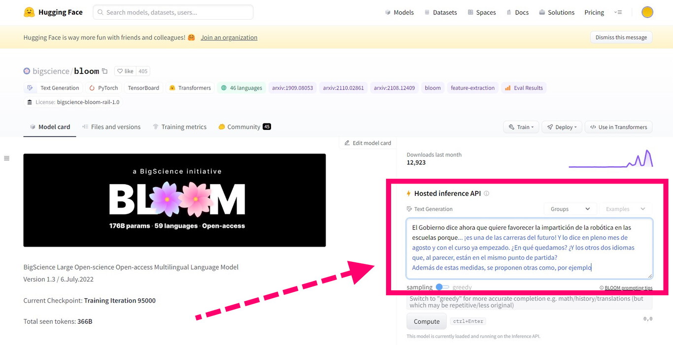 Ya puedes usar BLOOM, una IA de código abierto más potente que GPT-3 ...