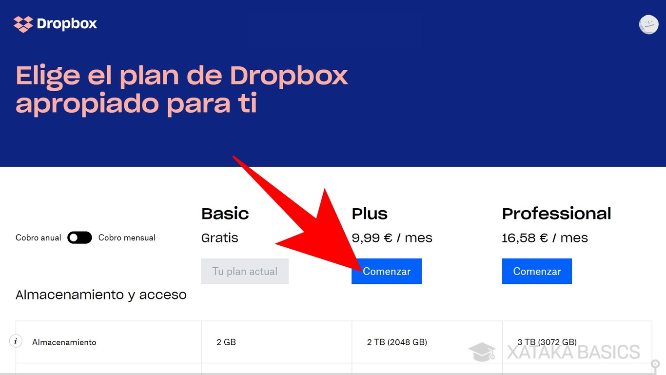 Cómo comprar más espacio en Dropbox: qué opciones y tarifas disponibles hay
