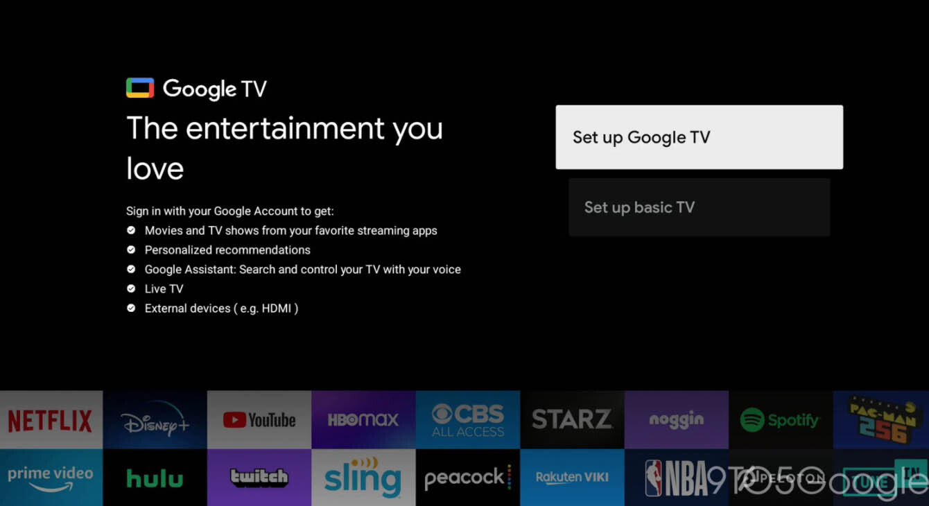 Google TV permitirá elegir el modo Basic TV al configurar el televisor ...