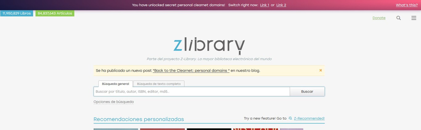 Z-Library vuelve a abrir sus puertas en la WWW: una de las mayores webs ...