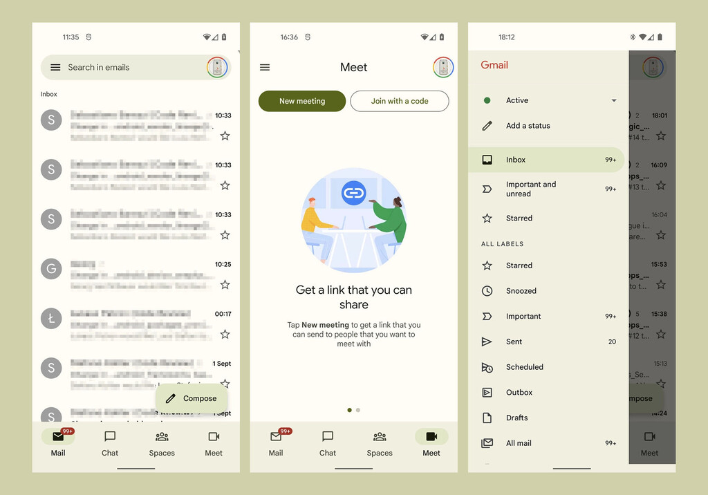 Gmail se prepara para Android 12: así es su interfaz con 'Material You'