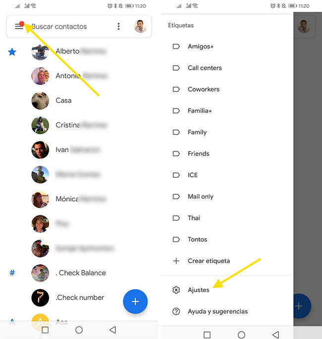 Cómo exportar todos tus contactos como archivo VCF en Android