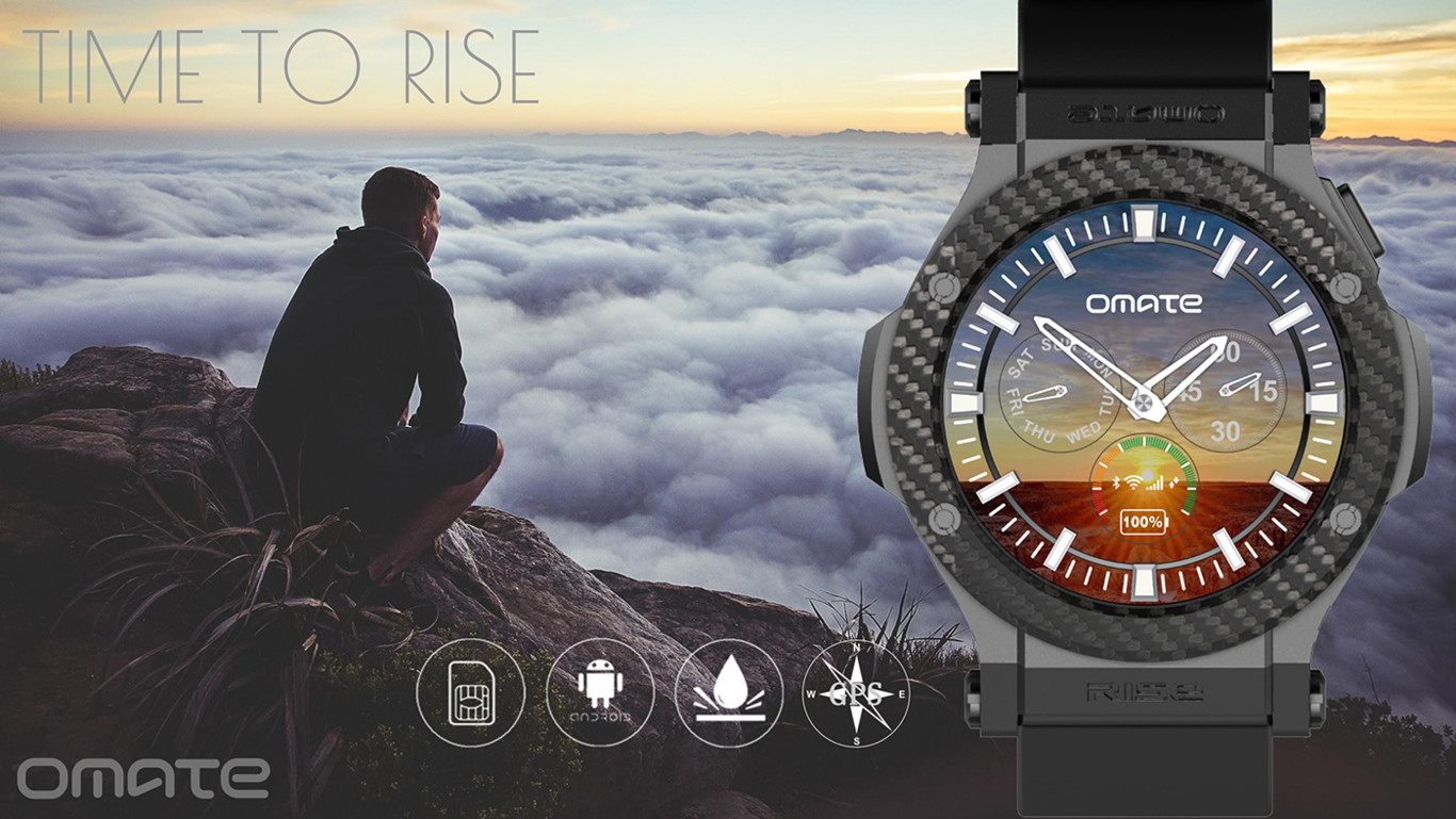 Omate Rise, smartwatch 3G Android con acabado en fibra de carbono