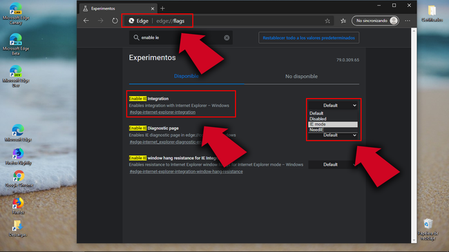 El modo compatible con Internet Explorer en el nuevo Edge también está ...