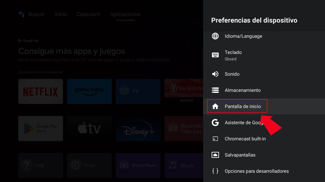La pantalla de inicio de tu Smart TV con Android TV o Google TV ya no ...