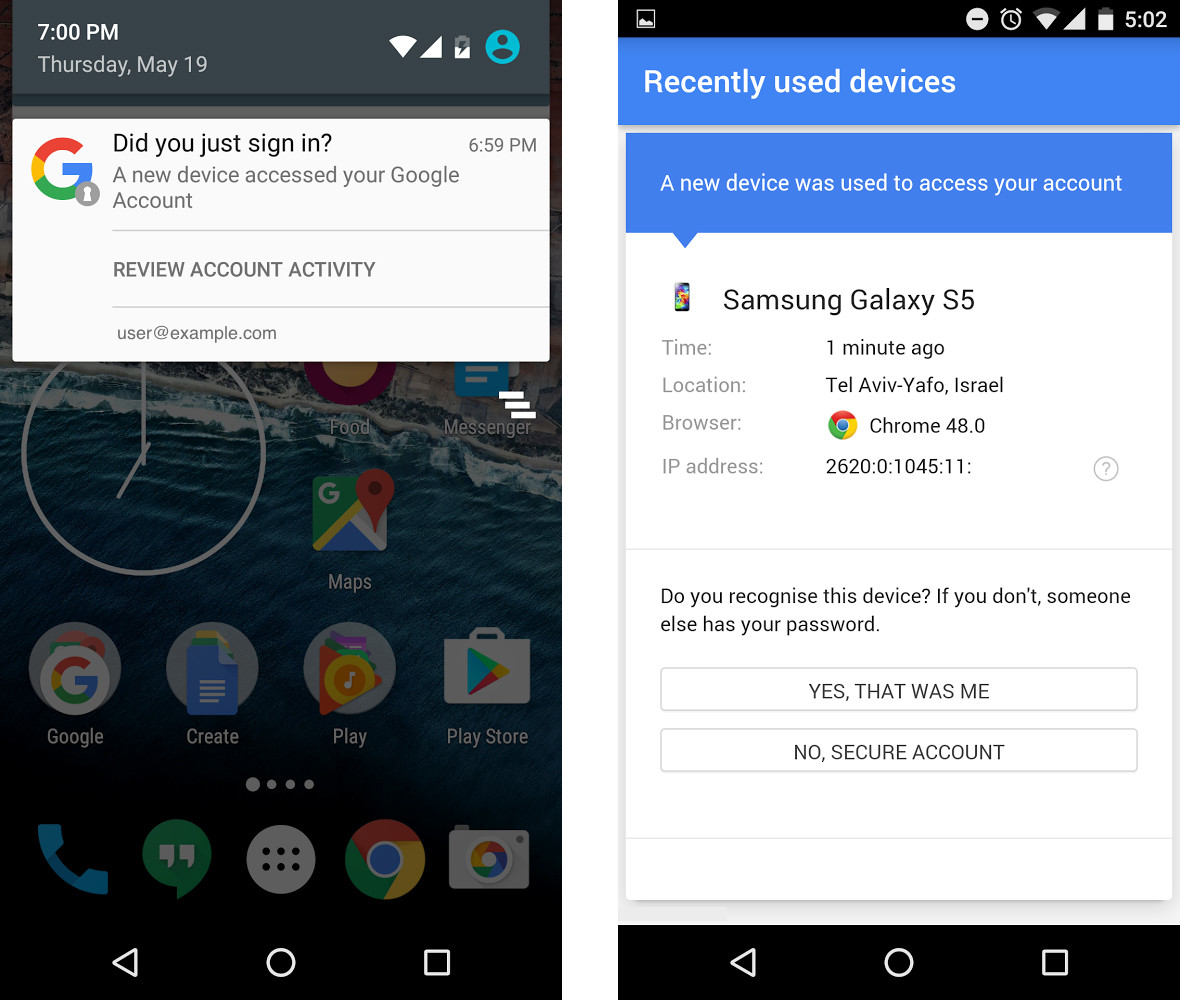 Google para Android nos avisará cada vez que un nuevo dispositivo ...