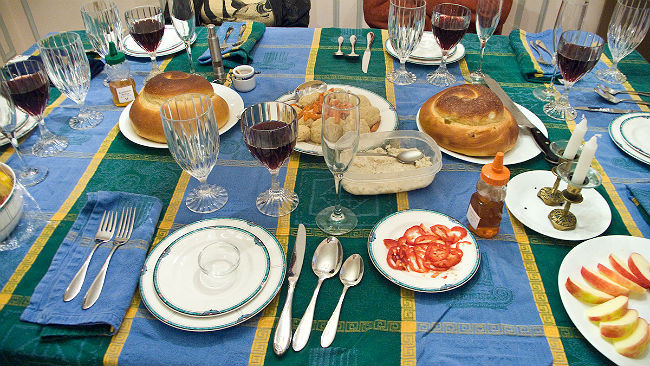 La comida tradicional durante el Rosh Hashaná, el Año Nuevo judío