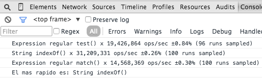 JavaScript BenchMark con Benchmark.js