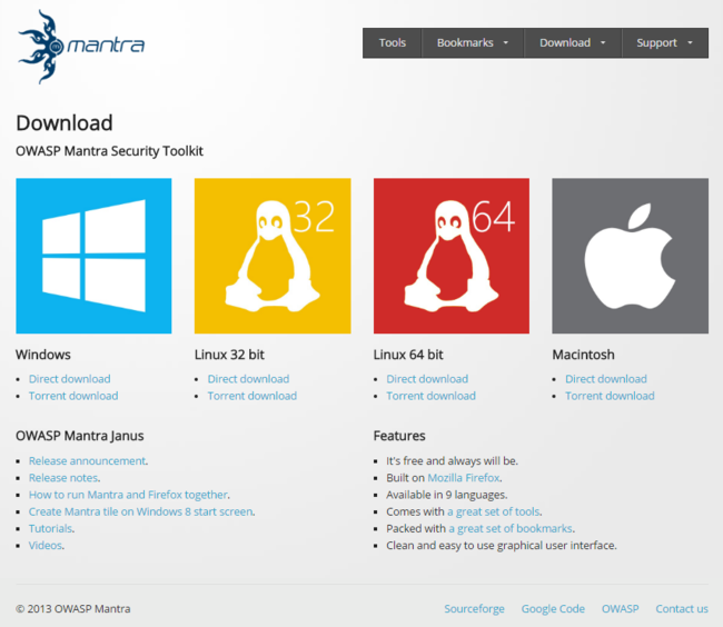 Mantra. Pruebas de seguridad desde el navegador.