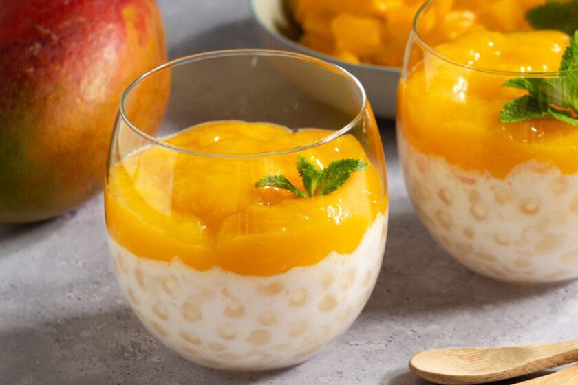 Cómo hacer postre de tapioca con coco y mango con 5 ingredientes