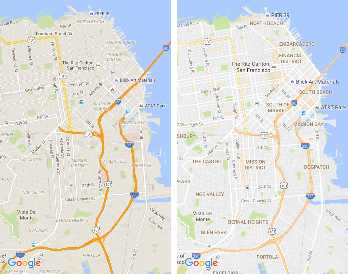 Así son los nuevos mapas de Google Maps