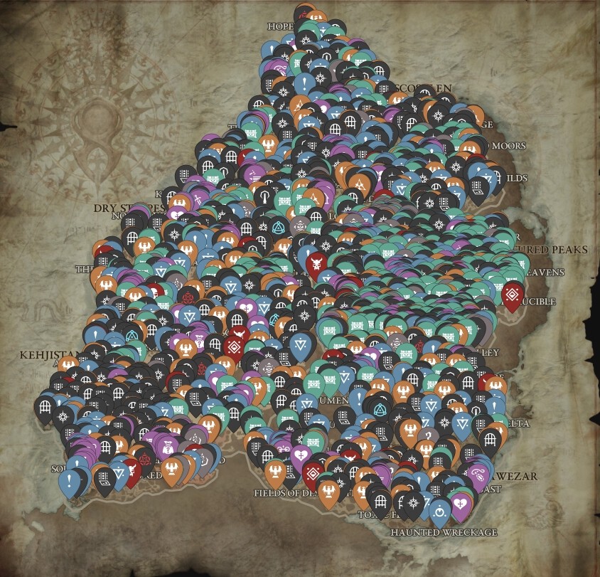 Este mapa de Diablo 4 interactivo tiene todos los altares, cofres y ...