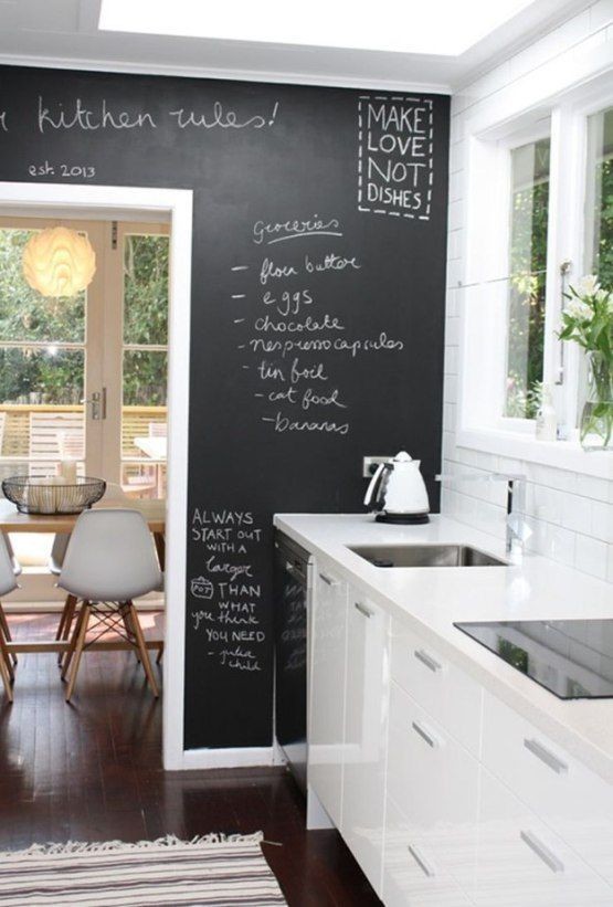 17 ideas para colocar una pared de pizarra en casa