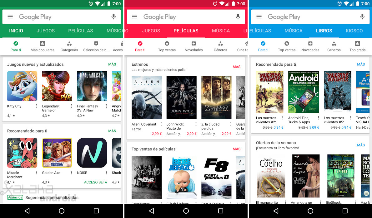 Probamos el nuevo rediseño de Google Play Store