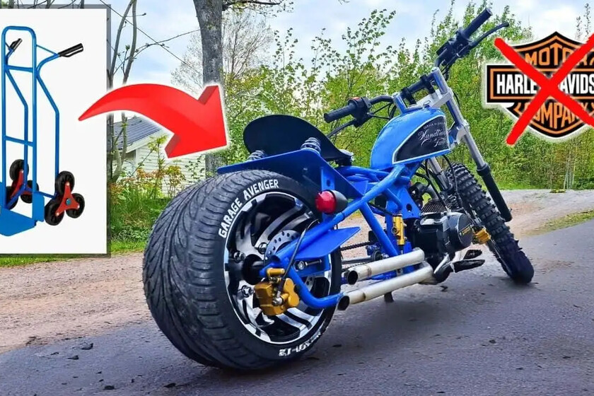 Se hizo su propia Harley-Davidson con una carretilla, un motor chino y ...