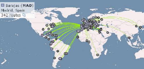 OpenFlights, mapa mundial de los vuelos comerciales