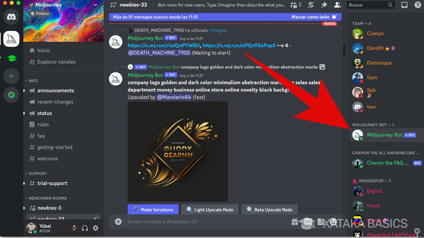 Cómo tener Midjourney en tu servidor de Discord