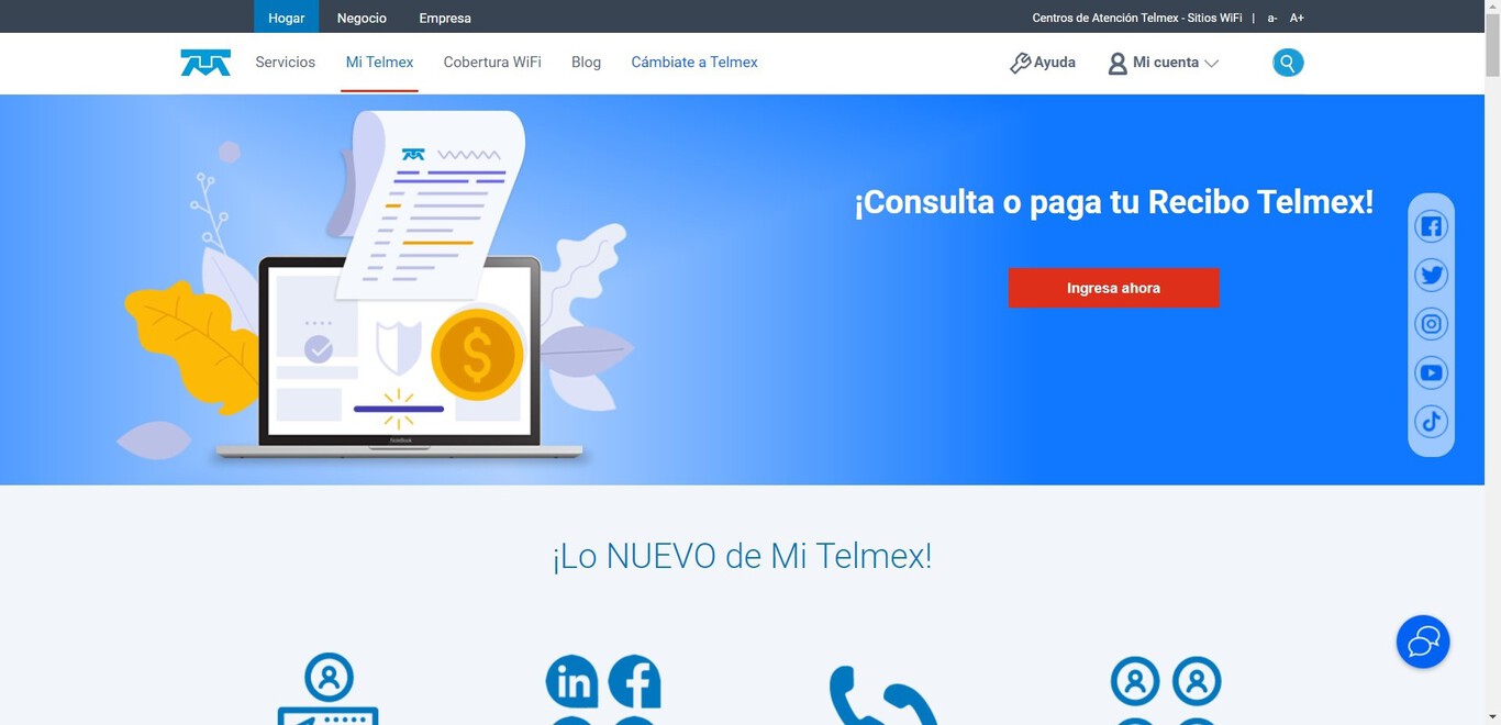 Cómo descargar y pagar mi recibo de Telmex en línea en México