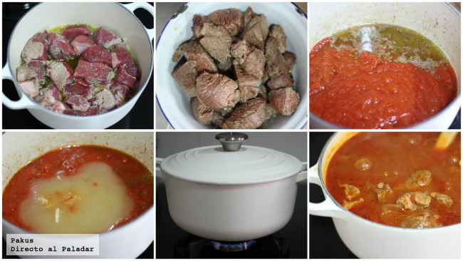 Guiso de tacos de morcillo en tomate, receta sabrosa para una comida ...