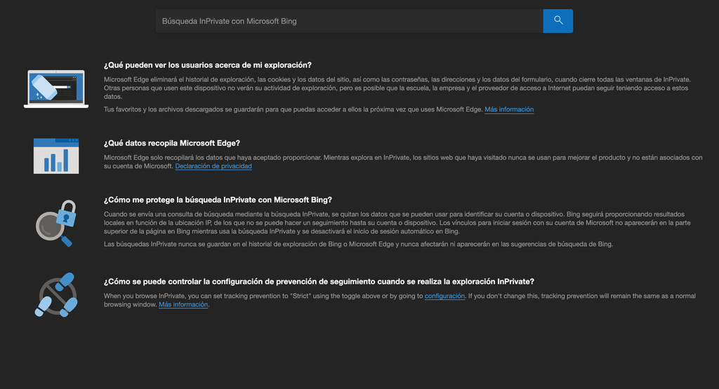 Edge mejora la navegación en el modo In Private: el modo estricto se ...