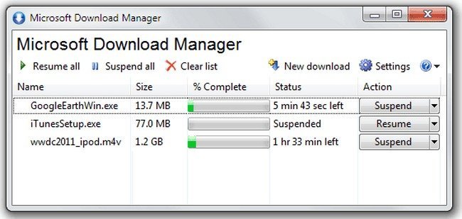 Download Manager, el sencillo gestor de descargas de Microsoft