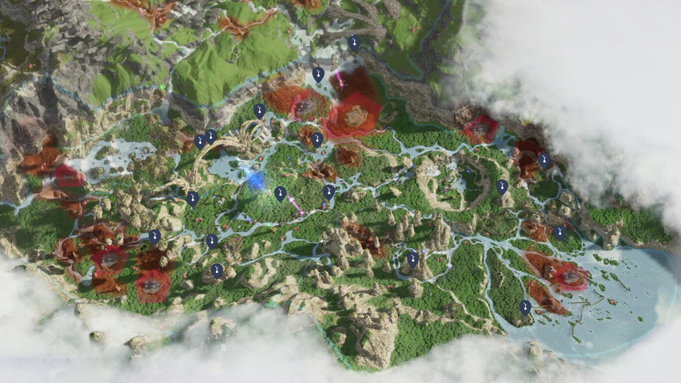Mapa interactivo de Avatar: Frontiers of Pandora para descubrir cada ...